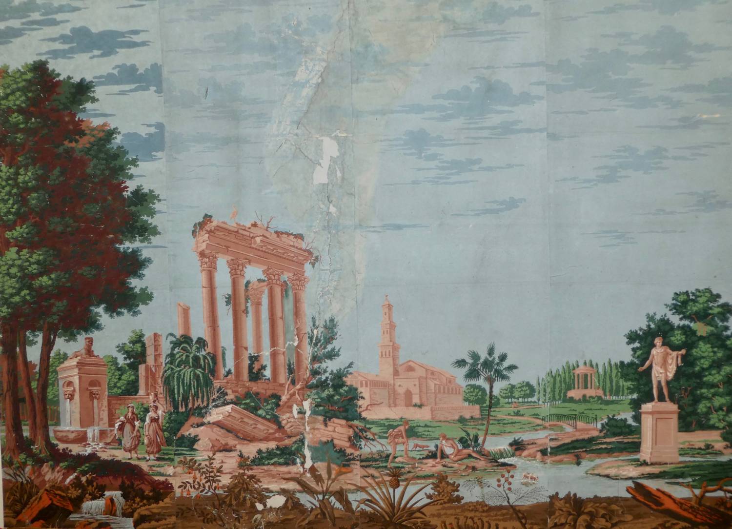 Le papier peint "Les Ruines de Rome" restauré - Sauvegarde de l’Art ...